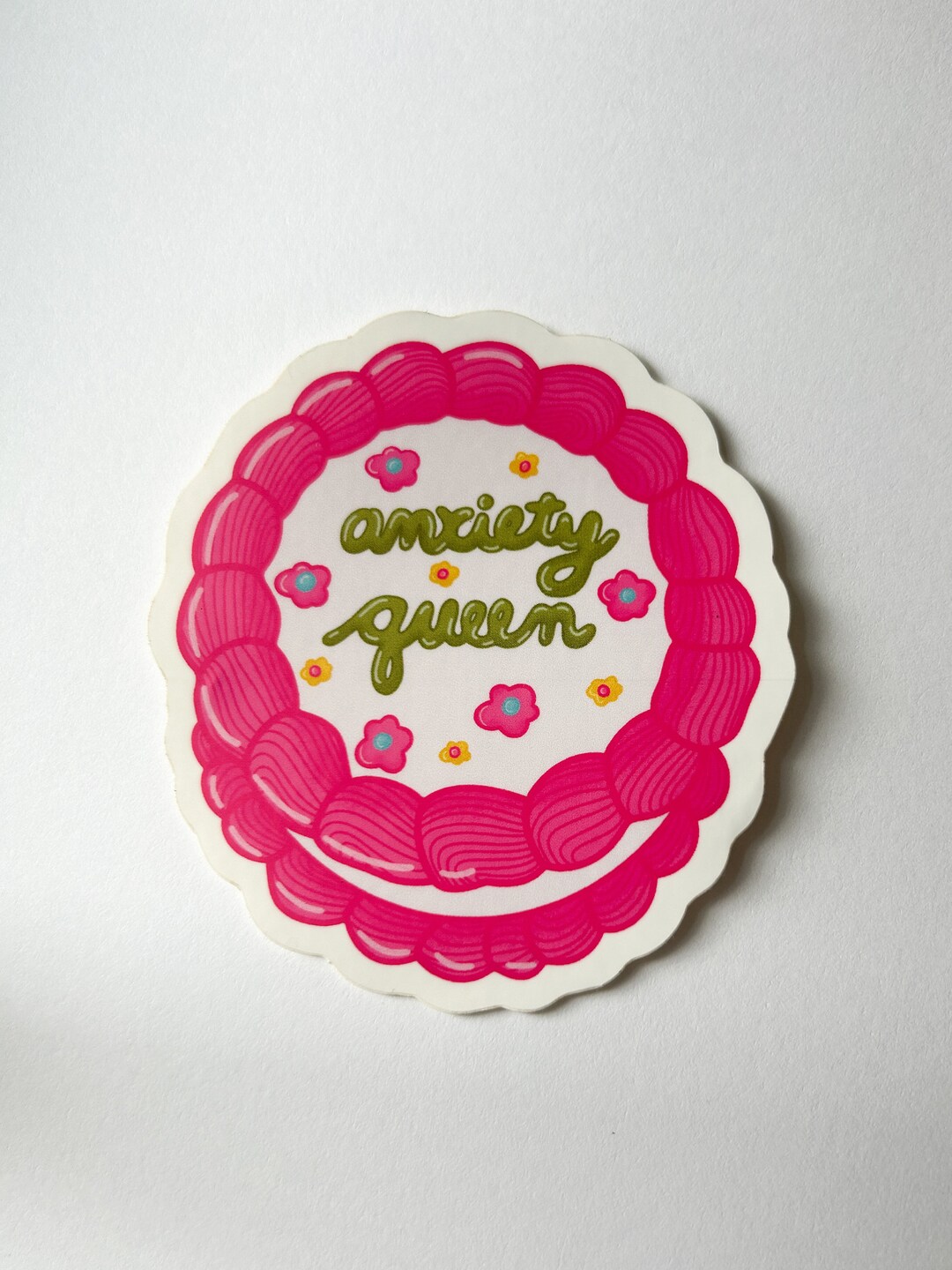Anxiety Queen Cake Vinyl Sticker - Etsy