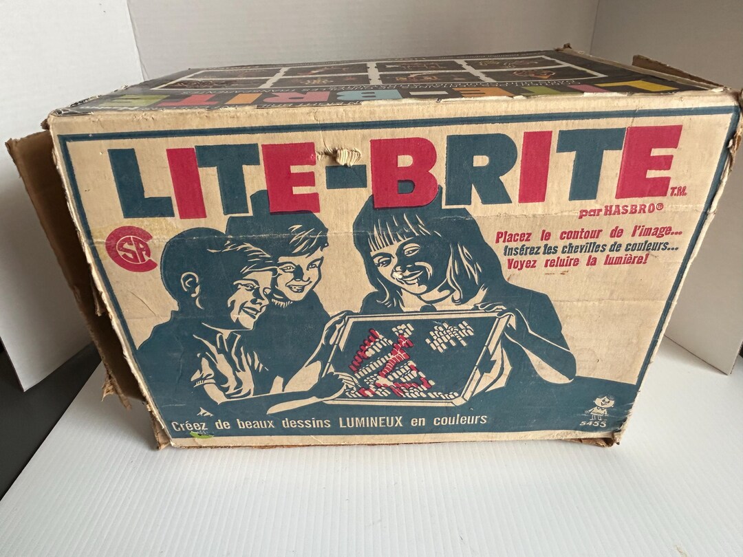 Vintage Hasbro Lite-brite With Original Box and Punch Papers and Pegs ...