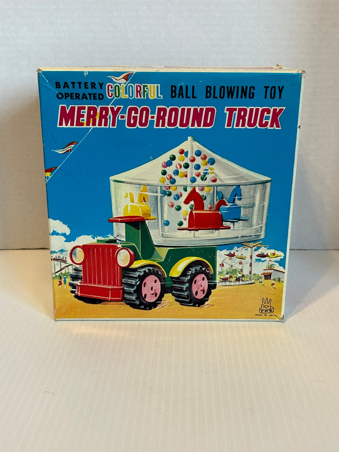 Merry-go-round Battery Operated Ball Blowing Truck in Original Box Made ...