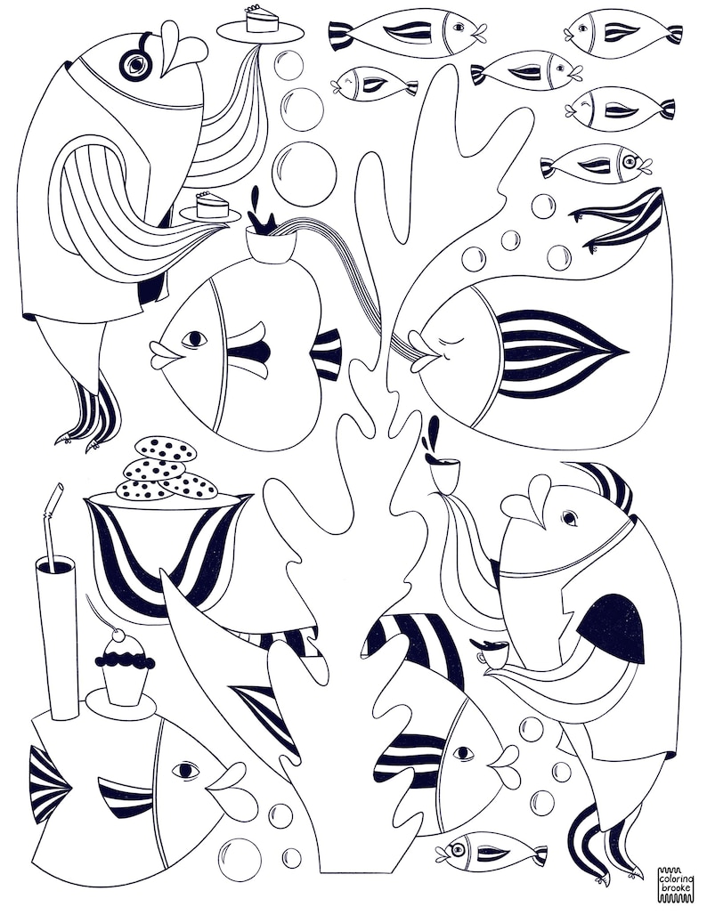 Whimsical Animal Coloring Book Pages - Etsy