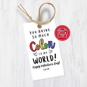 Printable Valentine Gift Tags, Printable School Valentines, Kids ...