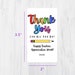 Printable Teacher Appreciation Gift Tags, Thank You for Teacher, Kids ...