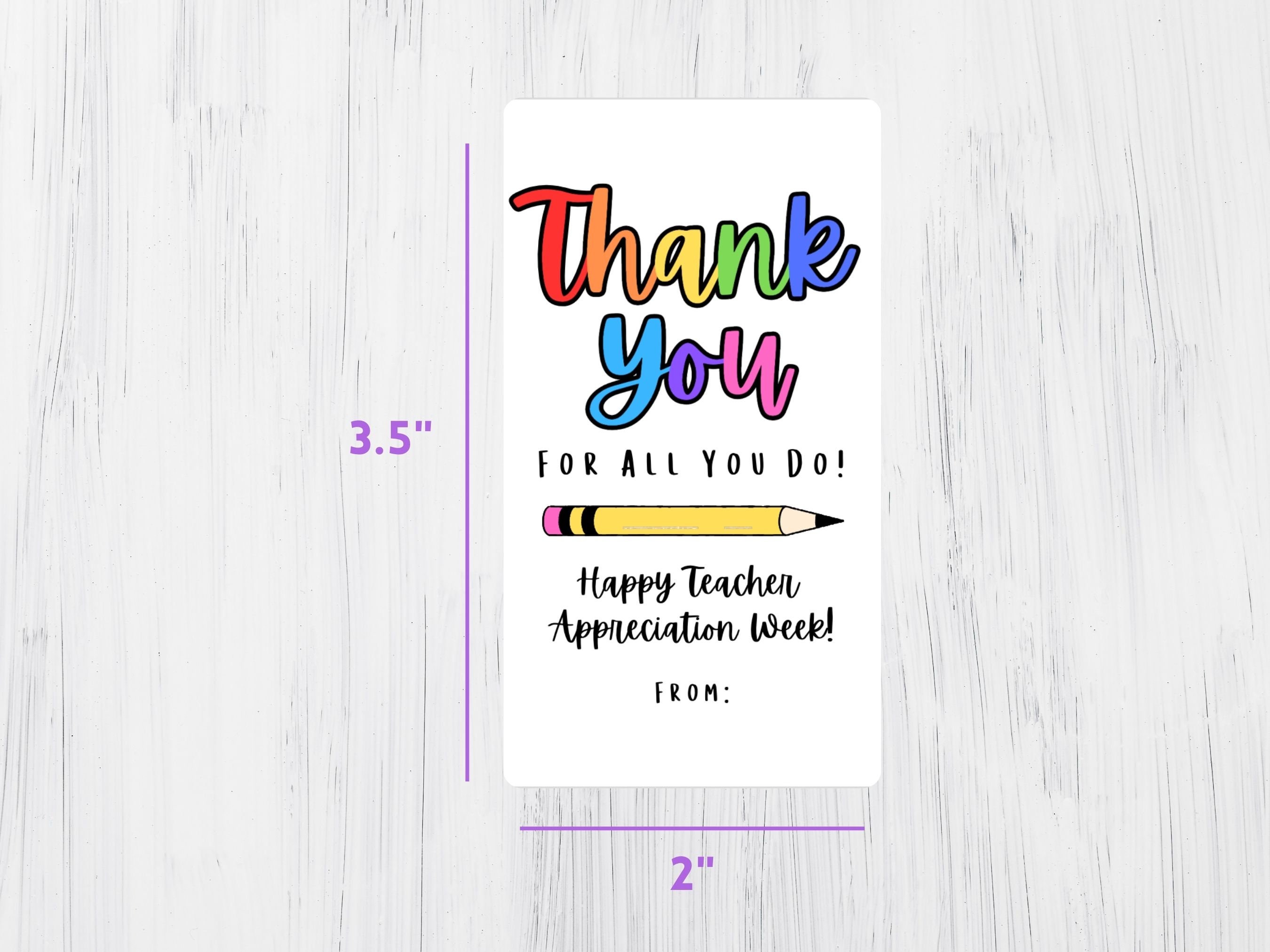 Printable Teacher Appreciation Gift Tags, Thank You for Teacher, Kids ...