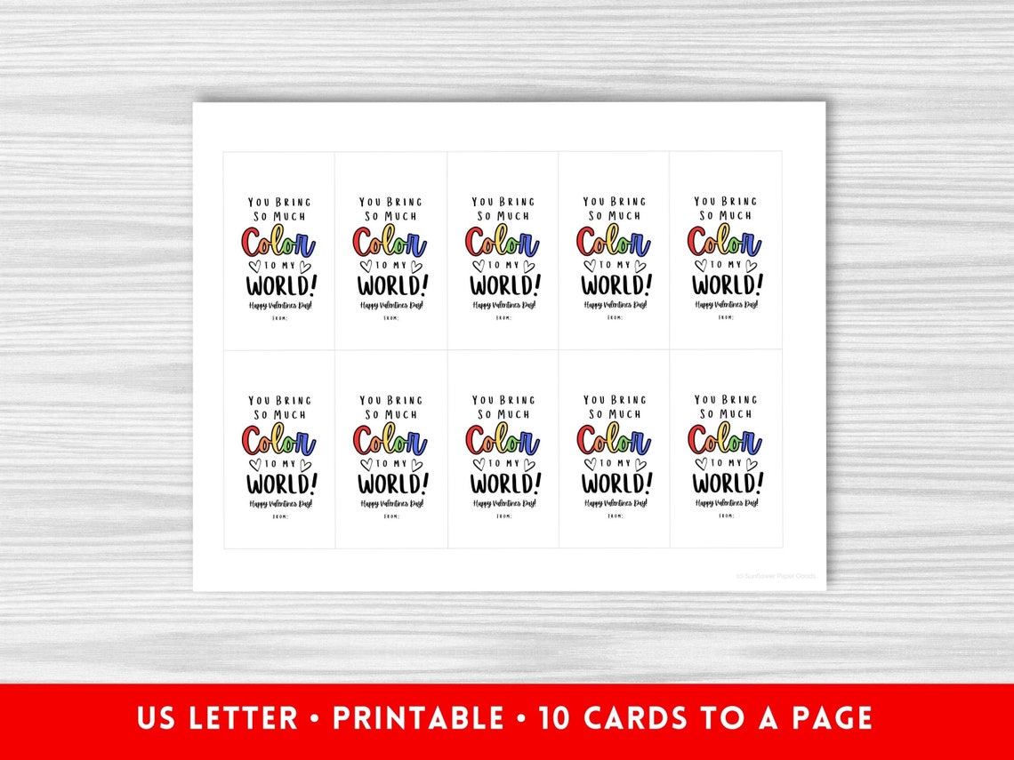 Printable Valentine Gift Tags, Printable School Valentines, Kids ...