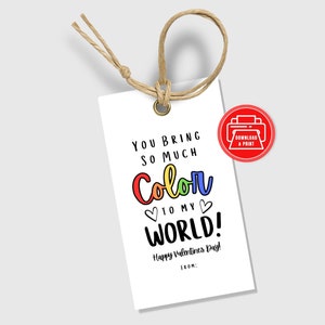 Printable Valentine Gift Tags, Printable School Valentines, Kids ...