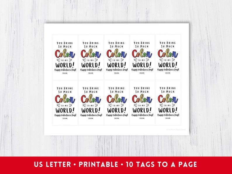 Printable Valentine Gift Tags, Printable School Valentines, Kids ...