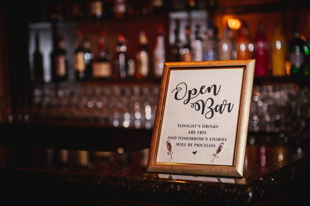 Wedding Open Bar Sign / Wedding Printable - Etsy