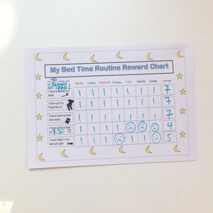 Bed Time Routine Reward Chart, Digital Download for Everyday Use ...