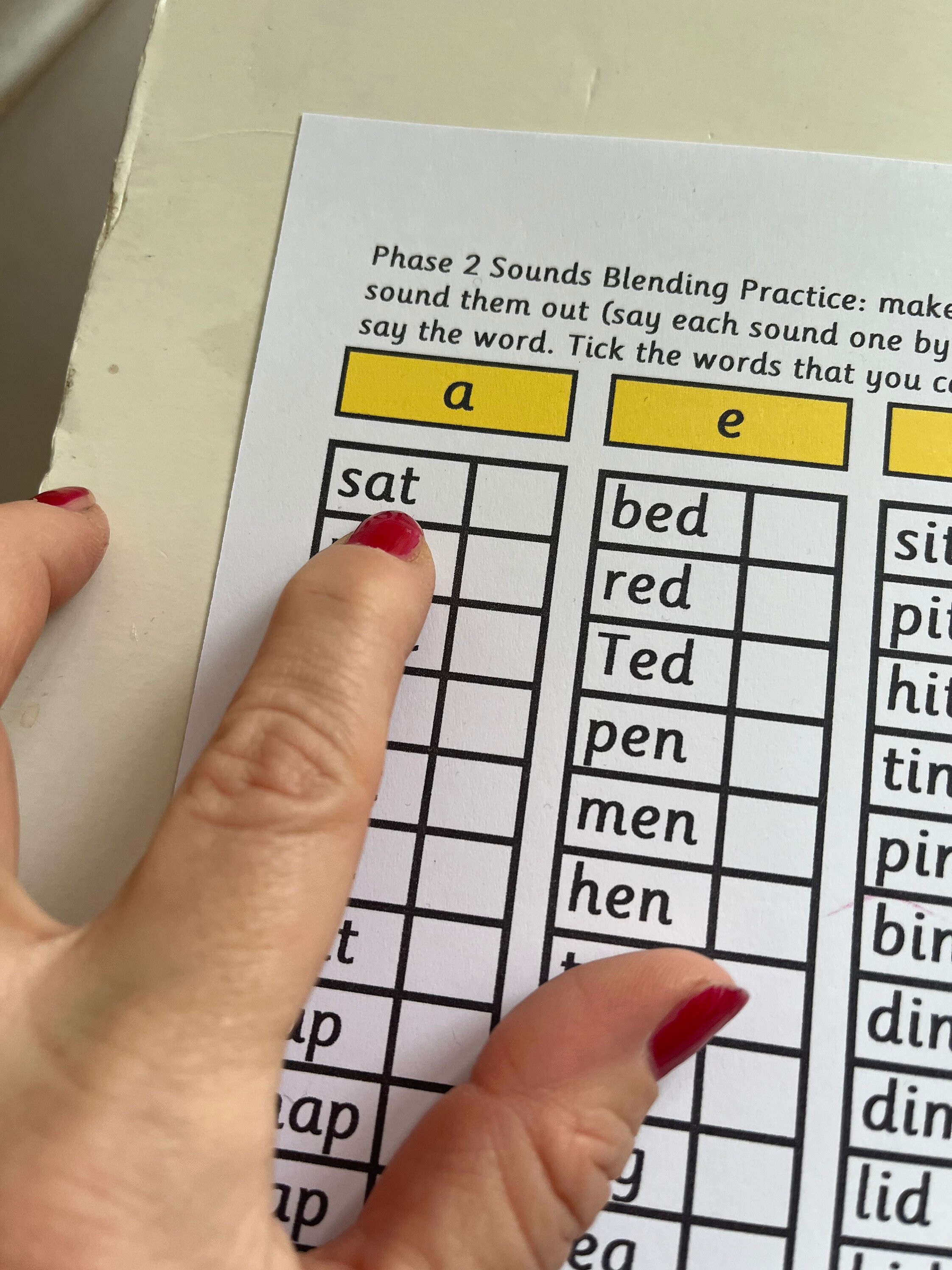 Phonics Phase 2 Blending Board and Word List Letters Sounds - Etsy