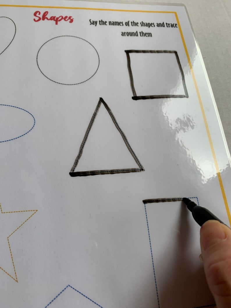 Shapes, Tracing, Pencil Control, Kindergarten, Preschool, Home School ...
