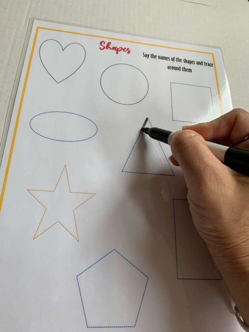 Shapes, Tracing, Pencil Control, Kindergarten, Preschool, Home School ...