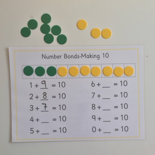 Number Bonds Making 10 Maths Numeracy Addition Preschool - Etsy UK