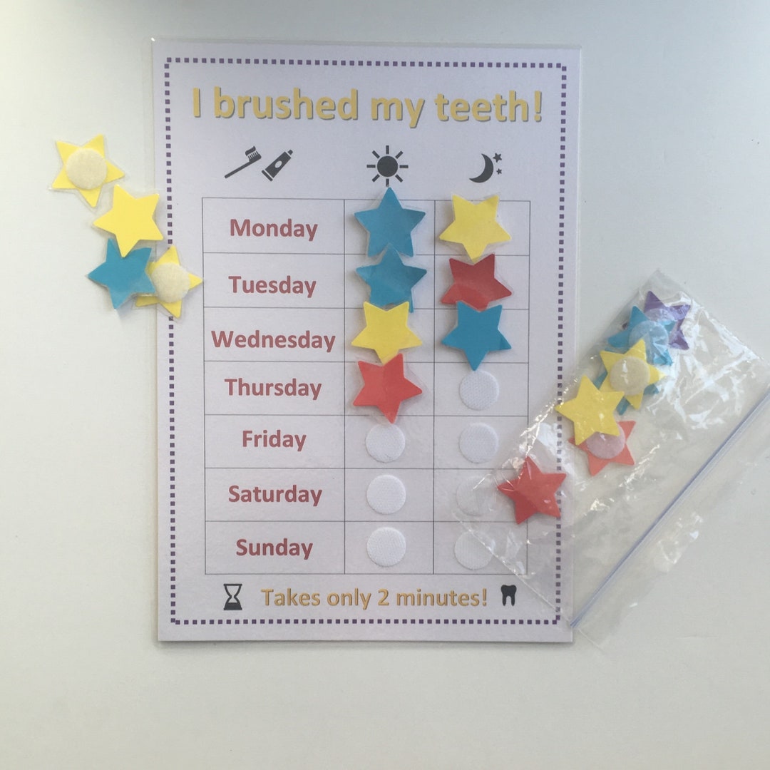 I Brushed My Teeth Reward Charttoddlers Behavioral Charts - Etsy