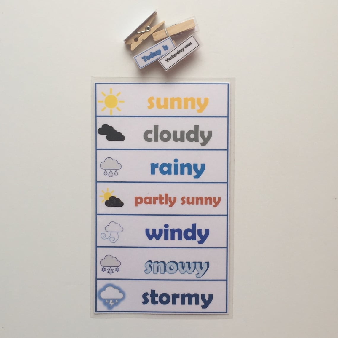 Daily Chart Days of the Week the Weather Calendar Circle - Etsy UK