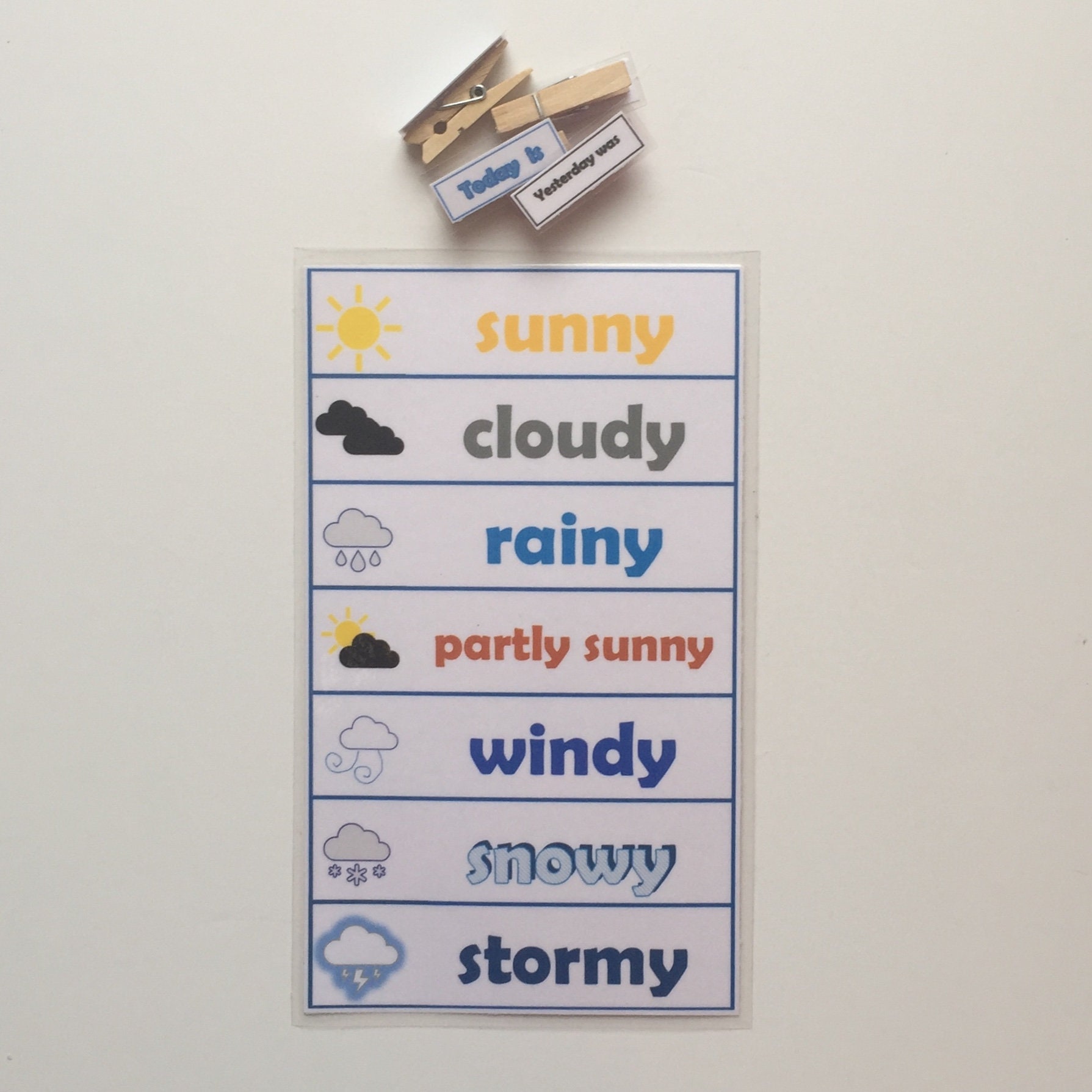 Daily Chart Days of the Week the Weather Calendar Circle - Etsy