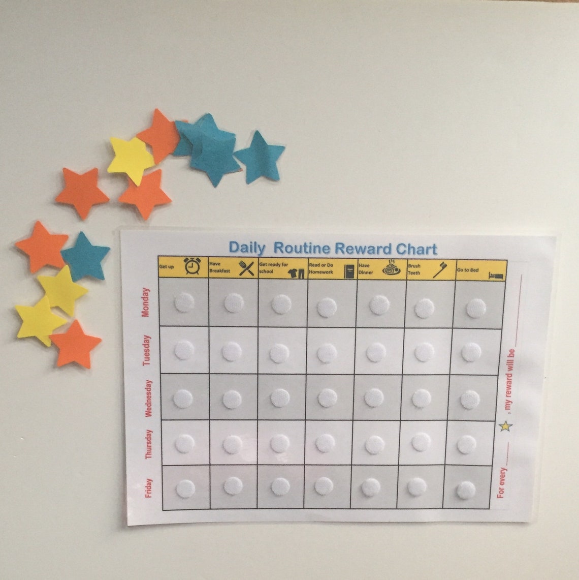 Daily Routine Reward Chart Free Shipping Behaviour | Etsy