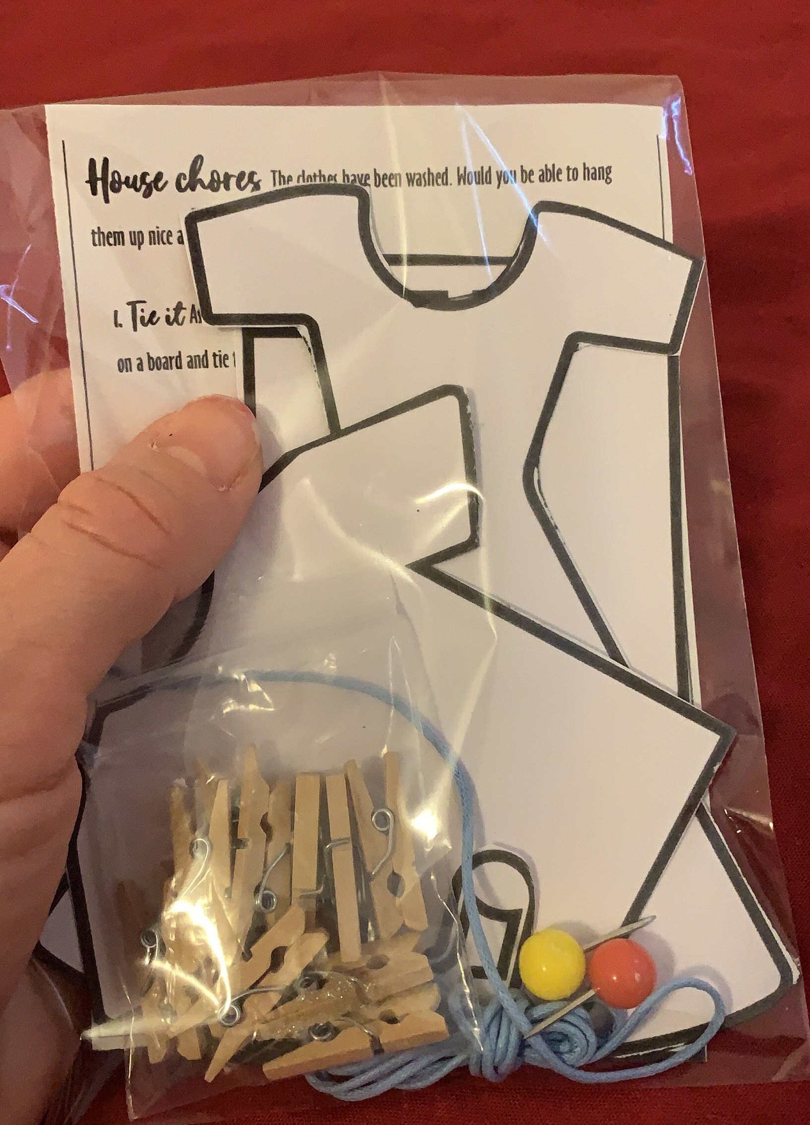 Fine Motor Skills Mini Pegs Hanging Clothes Activity - Etsy