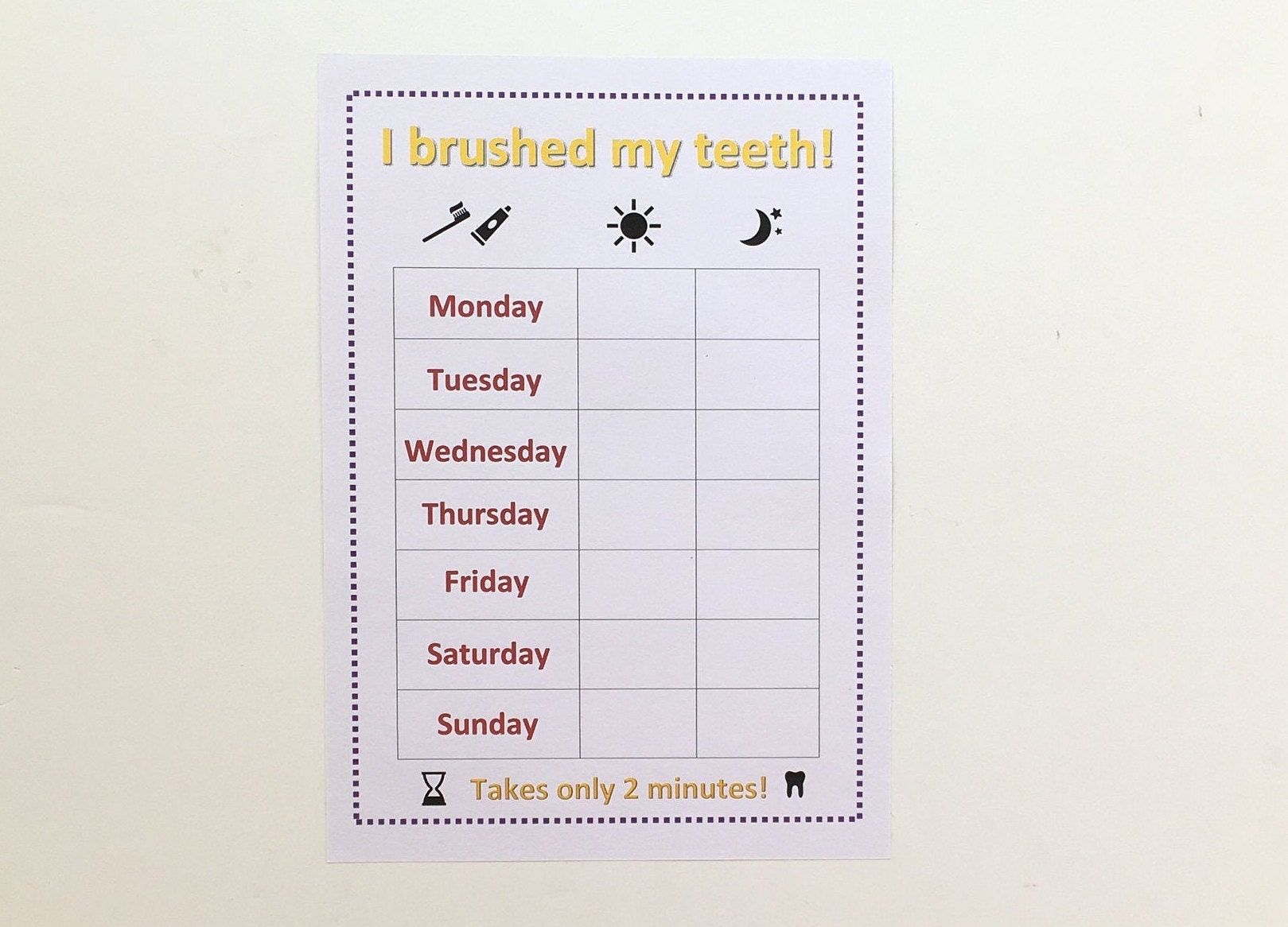 I Brushed My Teeth Reward Chart,toddlers, Behavioral Charts, Home ...