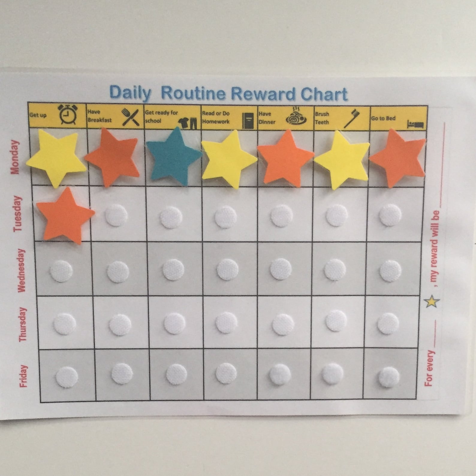 Daily Routine Reward Chart, Free Shipping, Behaviour Management, SEN ...