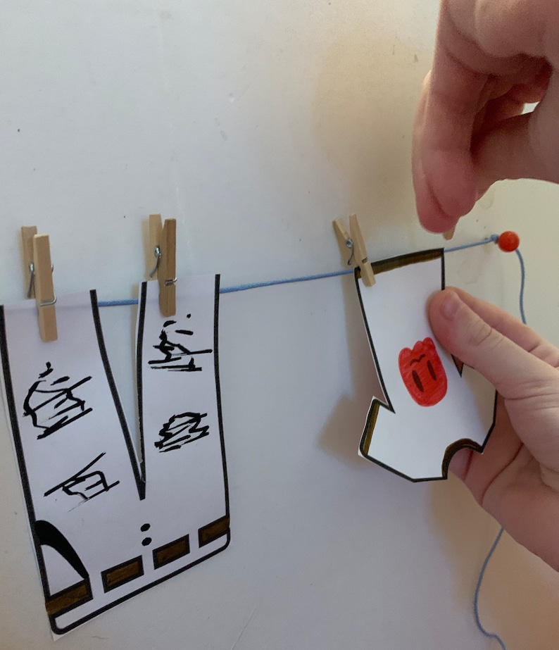 Fine Motor Skills Mini Pegs Hanging Clothes Activity | Etsy