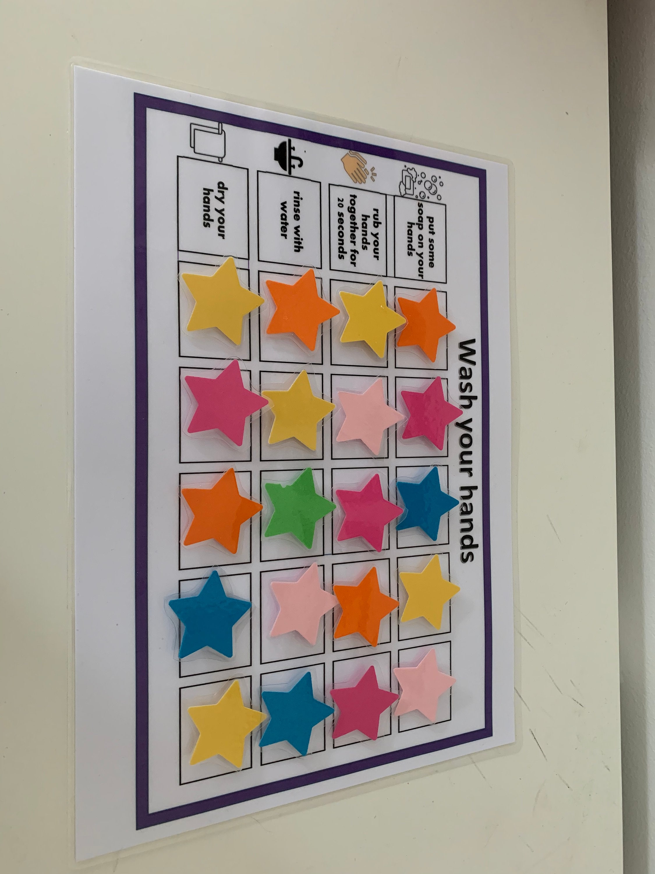 Wash your hands reward chart children's charts. early | Etsy