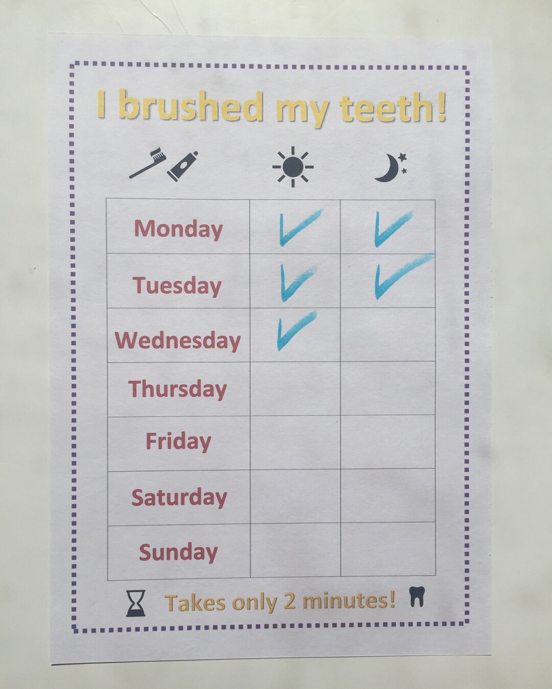 I Brushed My Teeth Reward Chart,toddlers, Behavioral Charts, Home ...