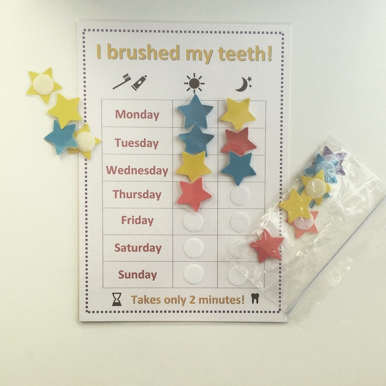 I Brushed My Teeth Reward Charttoddlers Behavioral Charts - Etsy