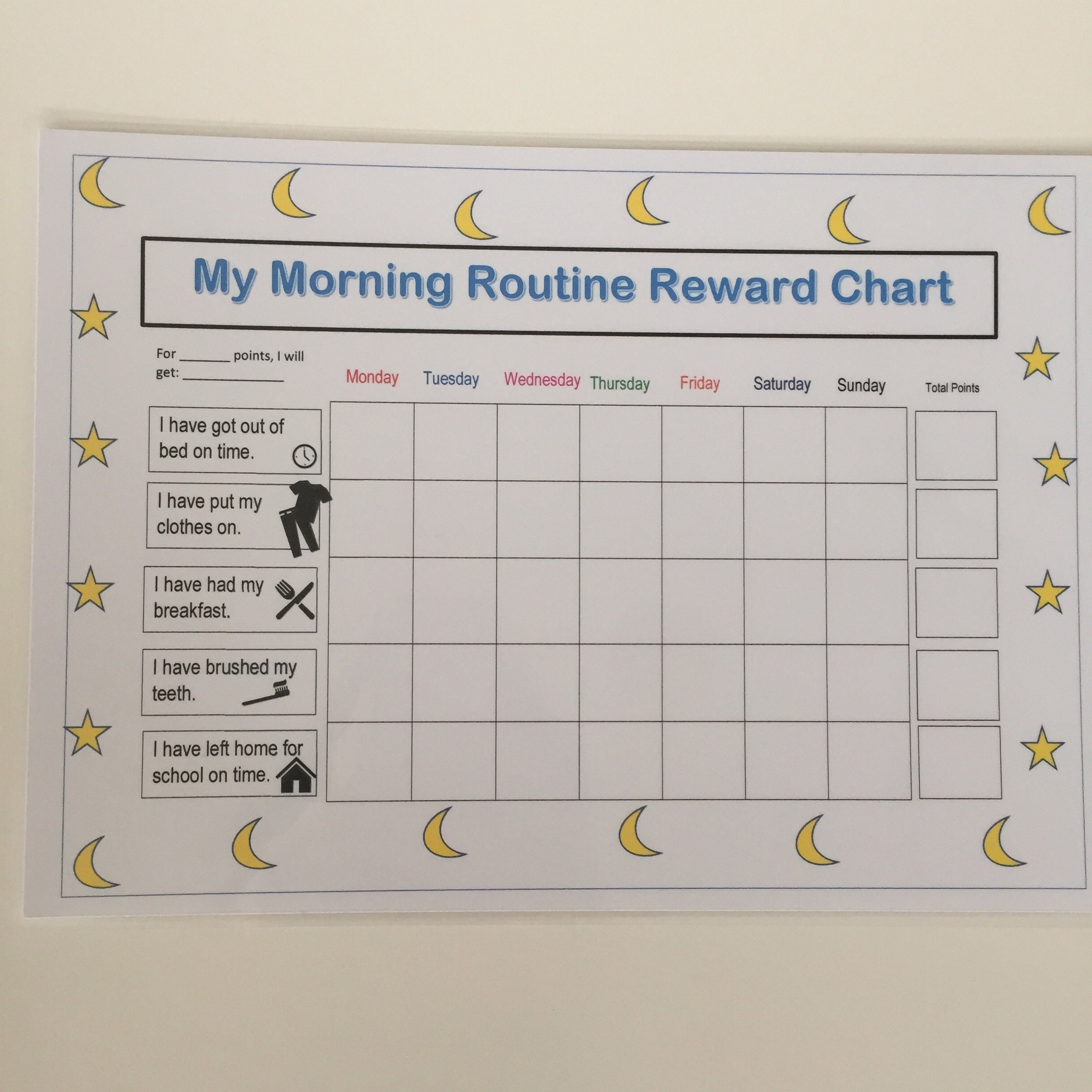 Morning Routine Rewards Chart-free Shipping,daily Routine,sen,home ...