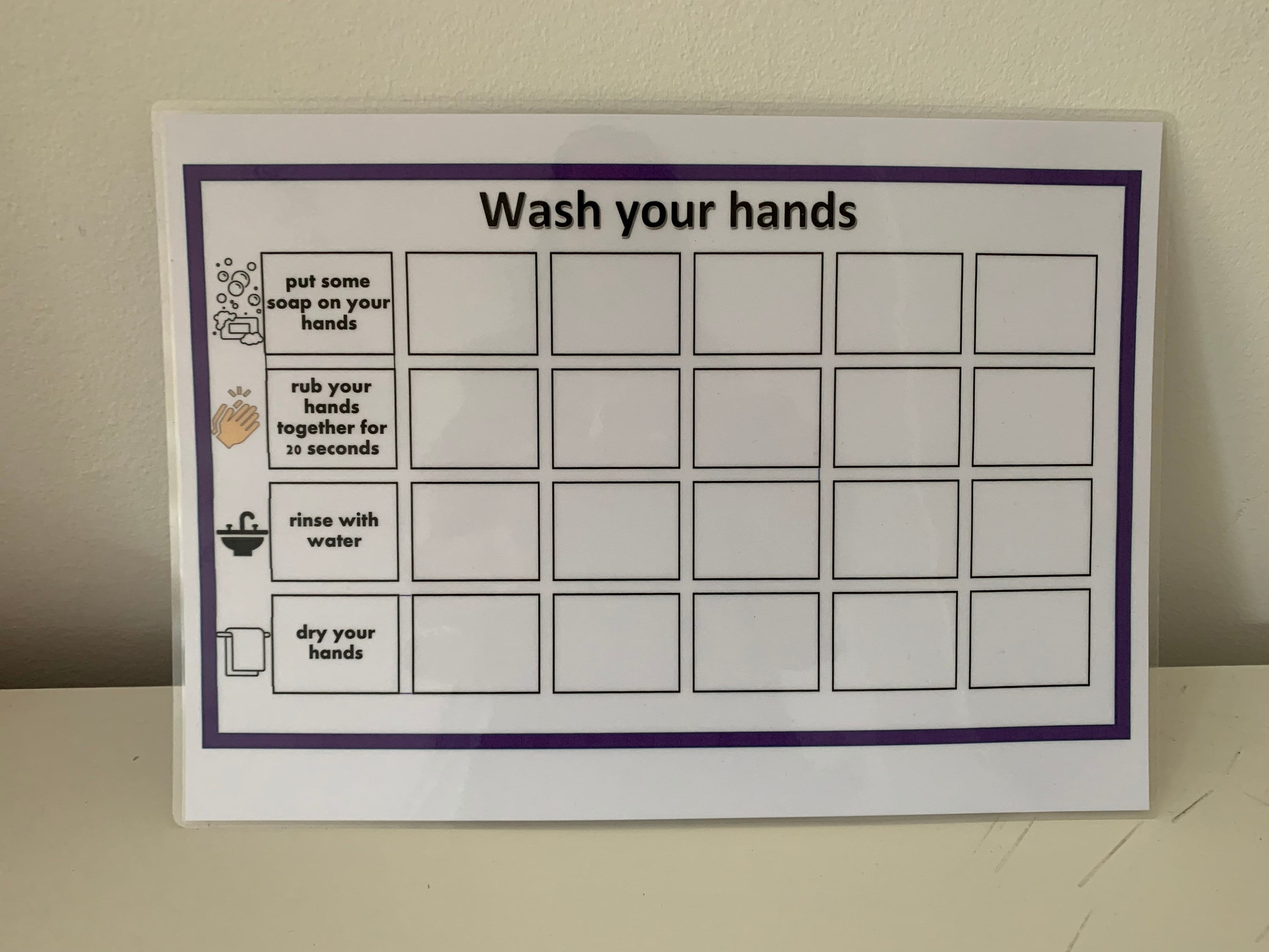 Wash your hands reward chart children's charts. early | Etsy