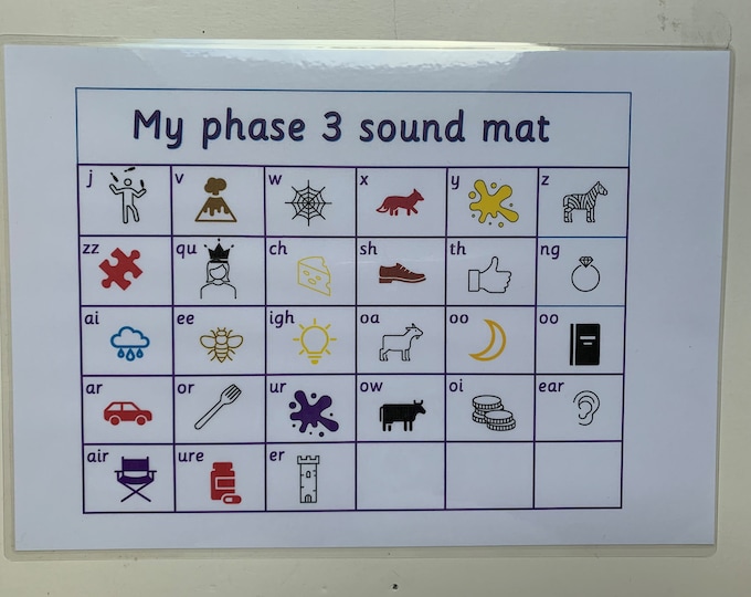 Phonics Phase 3 Sound Mat Phonics Letters and Sounds | Etsy UK