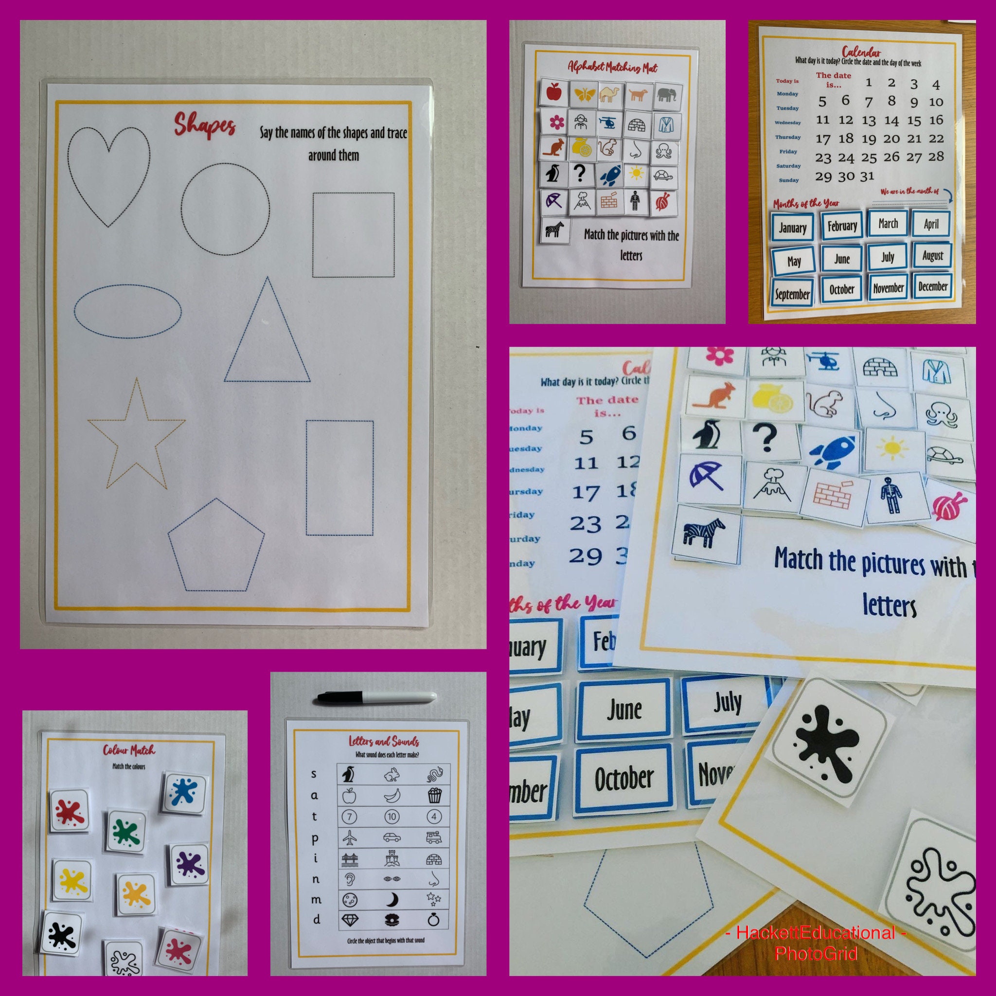 Preschool Essentials, Calendar, Colors, Alphabet, Writing, Sounds ...