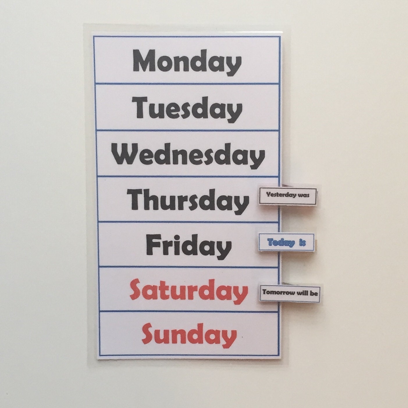 Daily Chart Days of the Week the Weather Calendar Circle - Etsy