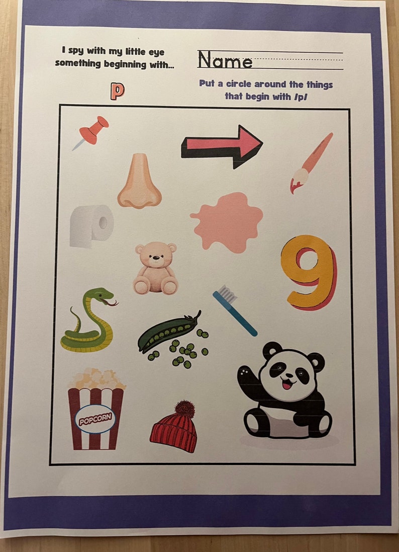 Phonics Satpin 7 Pages I Spy With My Little Eye Initial - Etsy