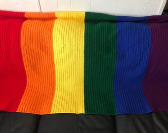 Rainbow and Raindrops Knit Throw Blanket Love Wins Pride - Etsy
