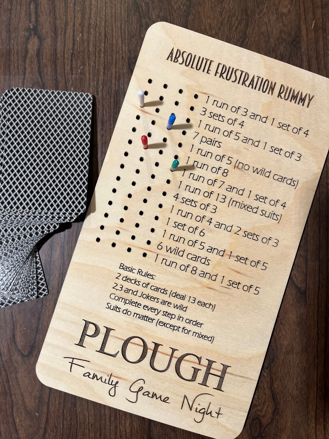 Absolute Frustration Rummy Board | Portable Family Card Game - Etsy