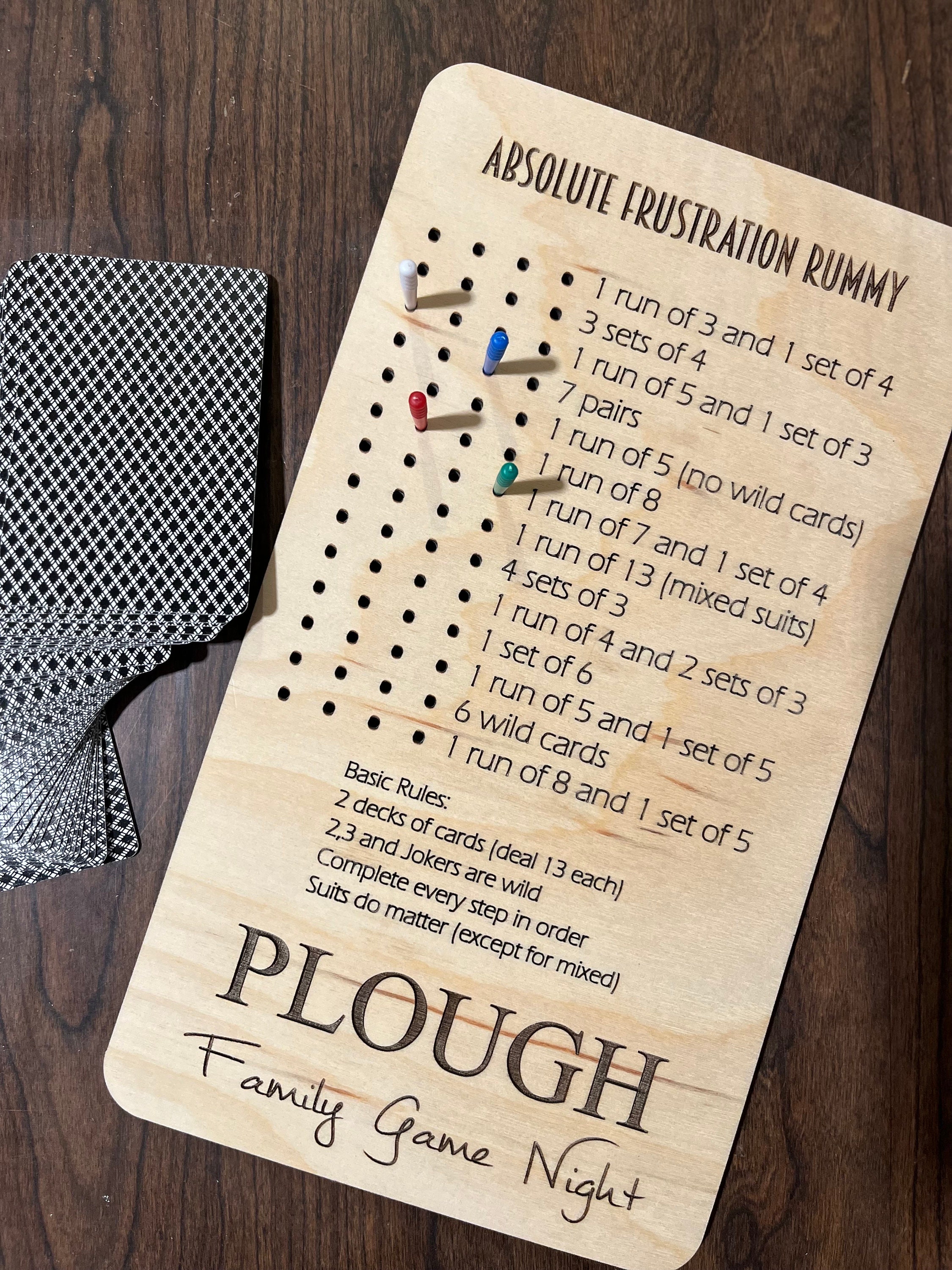 Absolute Frustration Rummy Board | Portable Family Card Game - Etsy