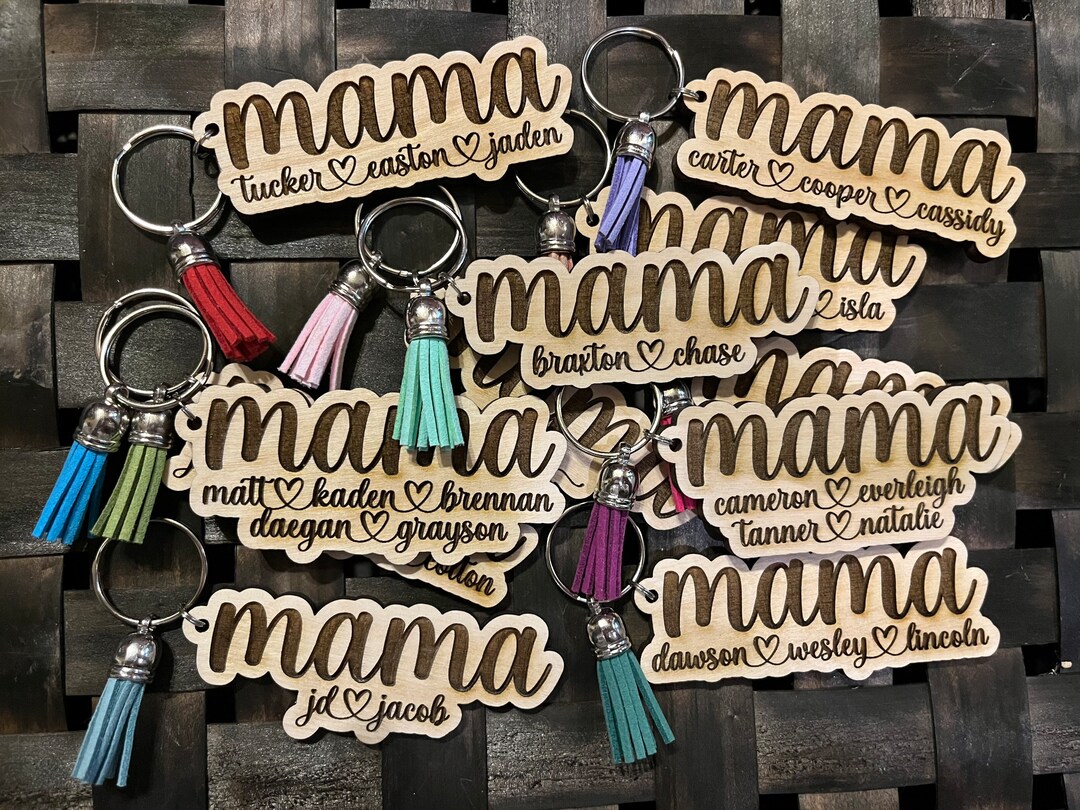 Custom Mama Keychain | Mothers Day Keychain - Etsy