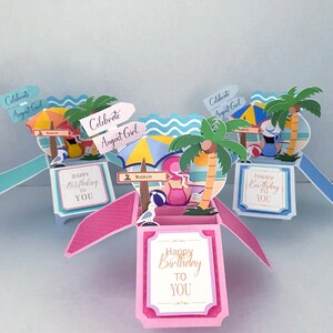 Beach Girl Birthday Card, Pop up Birthday Card, Personalized Birthday ...