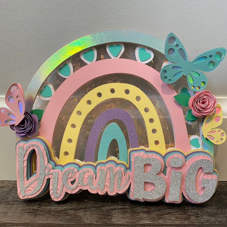 Rainbow Cake Topper. Party Decorations. Rainbow Shaker and Light Cake ...