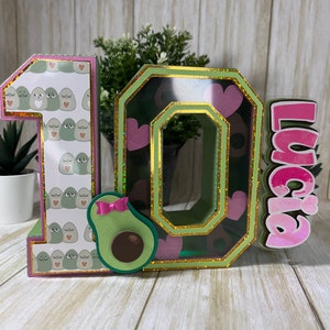 Avocado 3D Letter. Party Decoration. Avocado 3D Number. Cute - Etsy