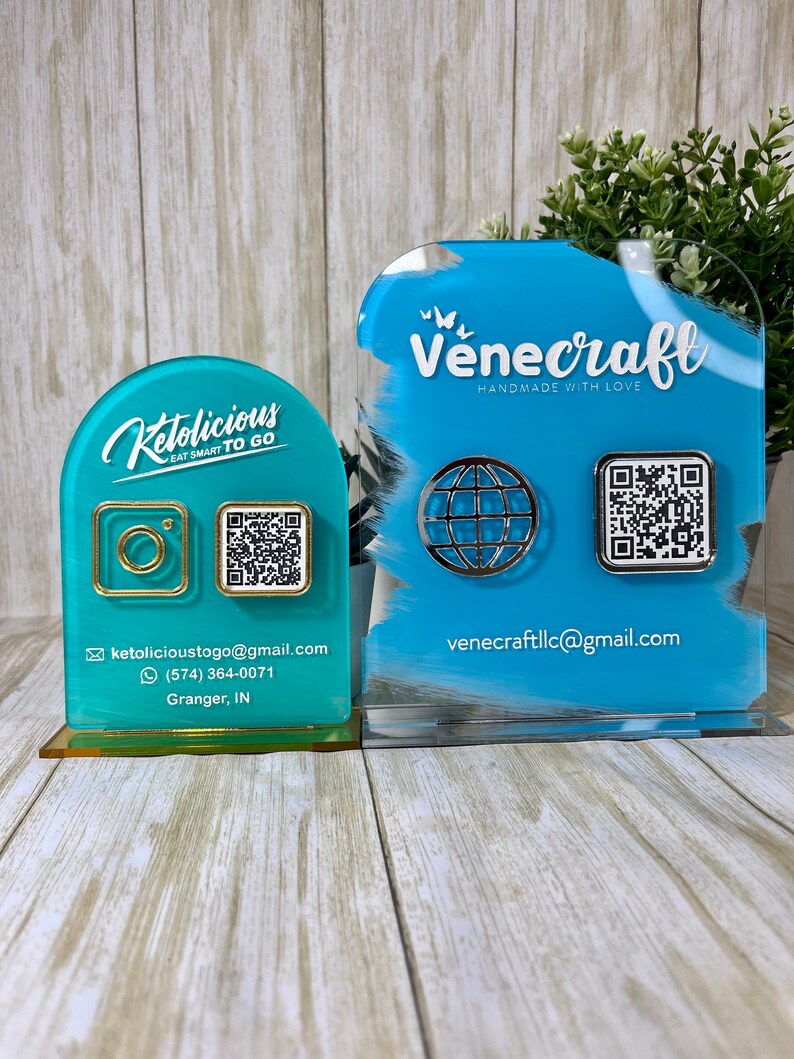 Mini QR Code Sign. Social Media Sign. Lets Social. QR Code - Etsy
