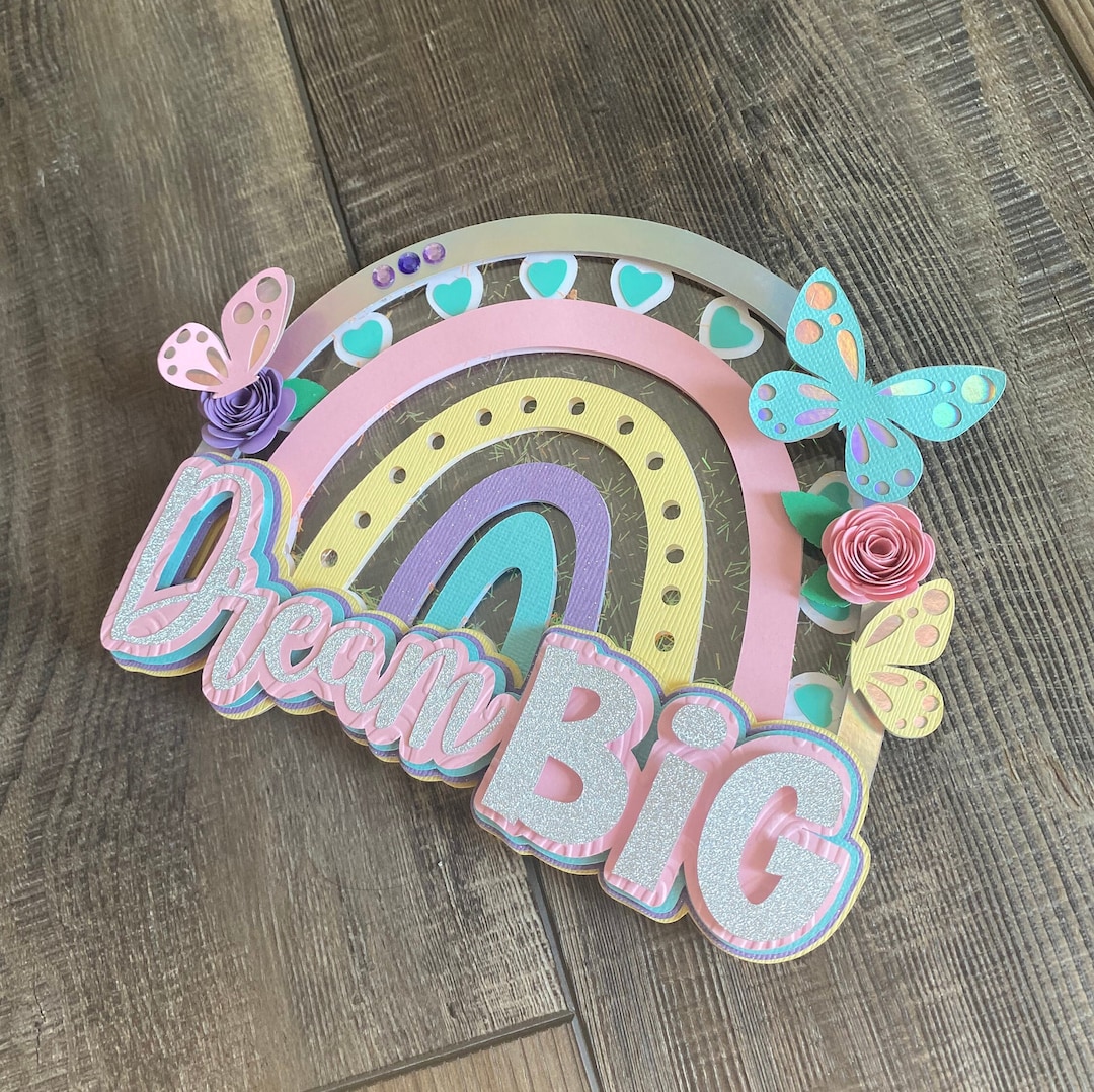 Rainbow Cake Topper. Party Decorations. Rainbow Shaker and Light Cake ...