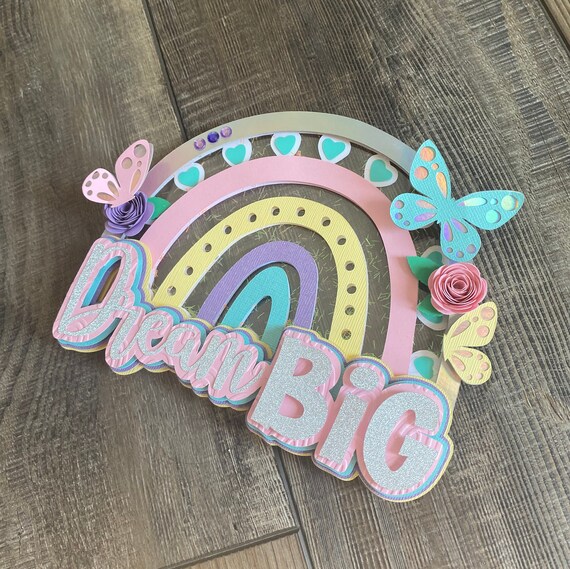 Rainbow Cake Topper. Party Decorations. Rainbow Shaker and | Etsy