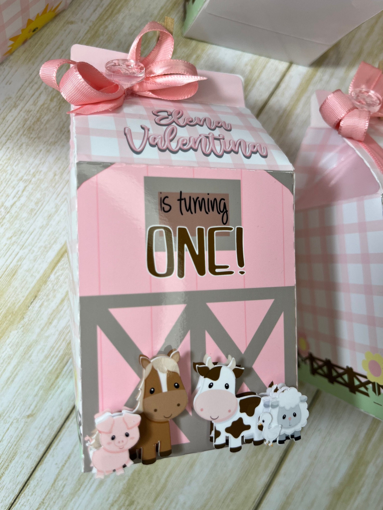 Cute Farm Animal Favor Boxes. Party Decoration. Milk Box. Farm | Etsy