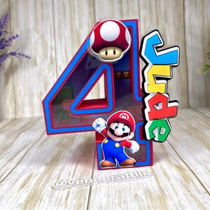 Mario Bros, 3D Number, Mario Bros Decoration, Mario Bros Custom 3D ...