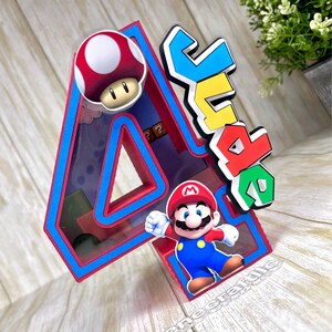 Mario Bros, 3D Number, Mario Bros Decoration, Mario Bros Custom 3D ...
