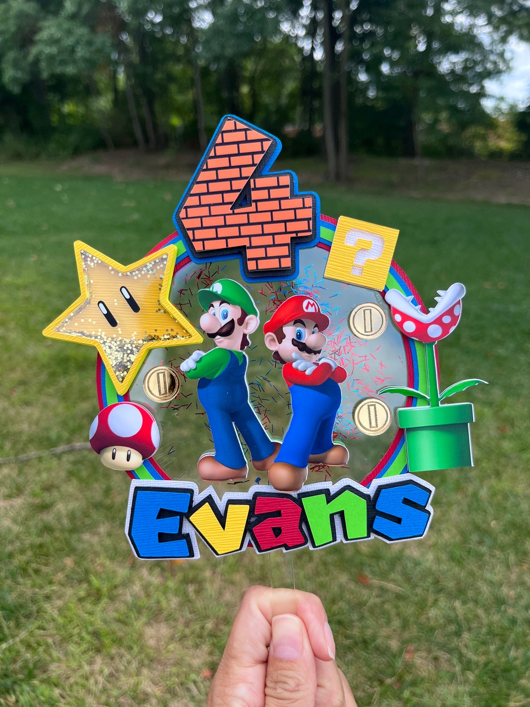 Mario Bros Cake Topper, Mario Bros Decoration, Mario Bros Custom Cake ...