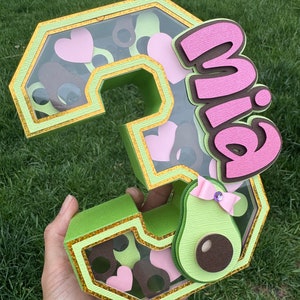 Avocado 3D Letter. Party Decoration. Avocado 3D Number. Cute Avocado ...