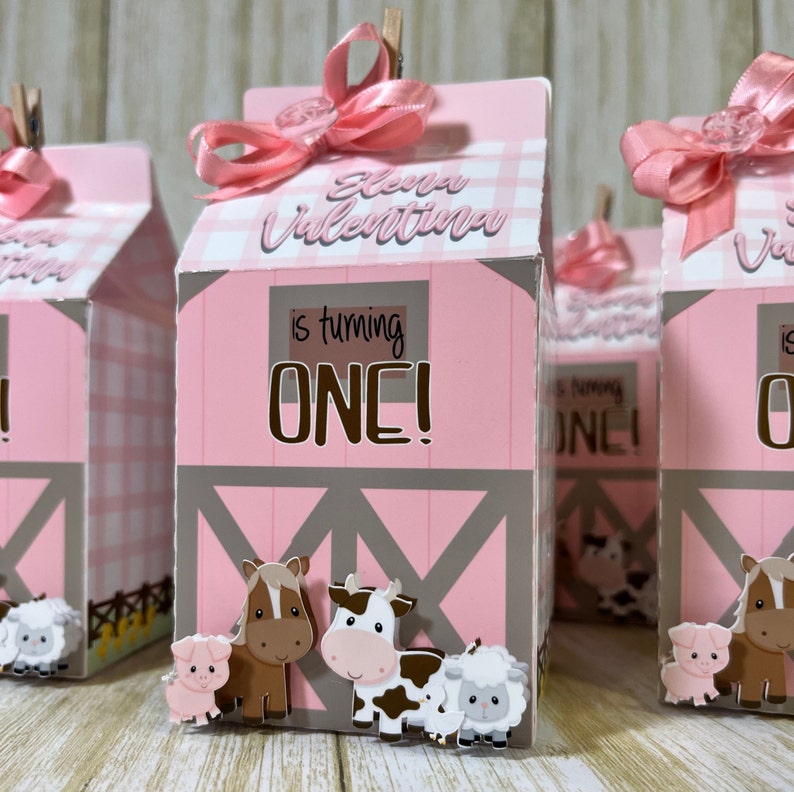 Cute Farm Animal Favor Boxes. Party Decoration. Milk Box. Farm - Etsy