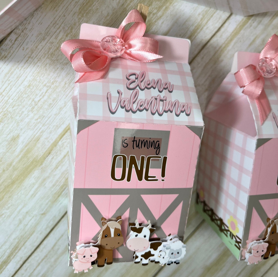 Cute Farm Animal Favor Boxes. Party Decoration. Milk Box. Farm - Etsy